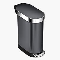 Amazon.com: simplehuman 45 Liter / 12 Gallon Slim Hands-Free Kitchen Step Trash Can with Liner ...