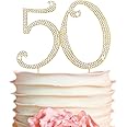 Amazon.com: 50 Cake Topper - Premium Gold Metal - 50th Birthday or ...