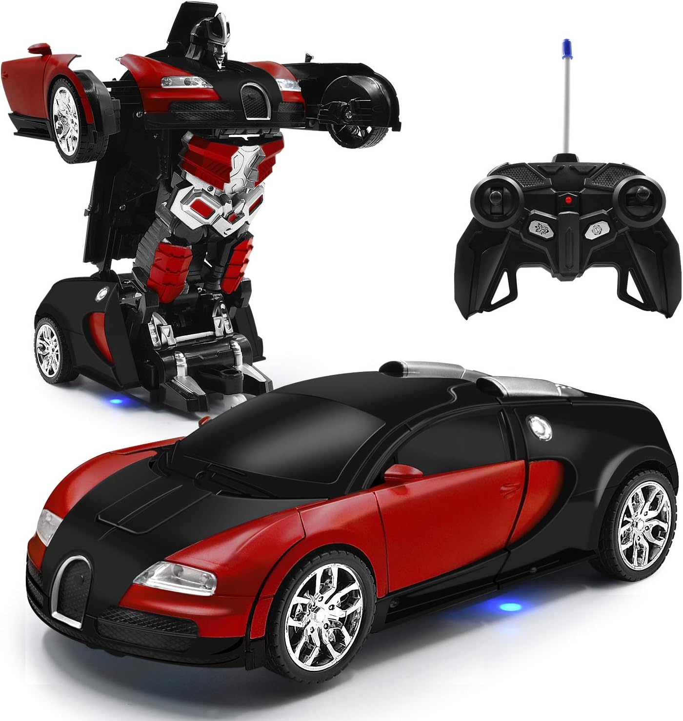 Amazon.com: Zahooy RC Car Robot Transform Model Toy,1:18 Red Remote ...
