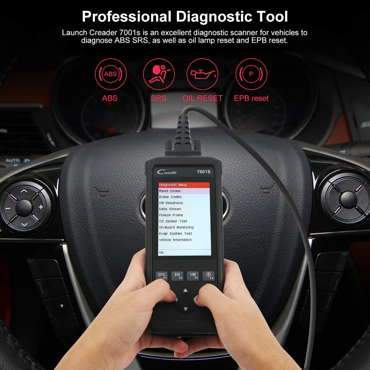 LAUNCH Creader 7001S Diagnostic Scan Tool 4.0＂Display OBD2 Code Reader ...