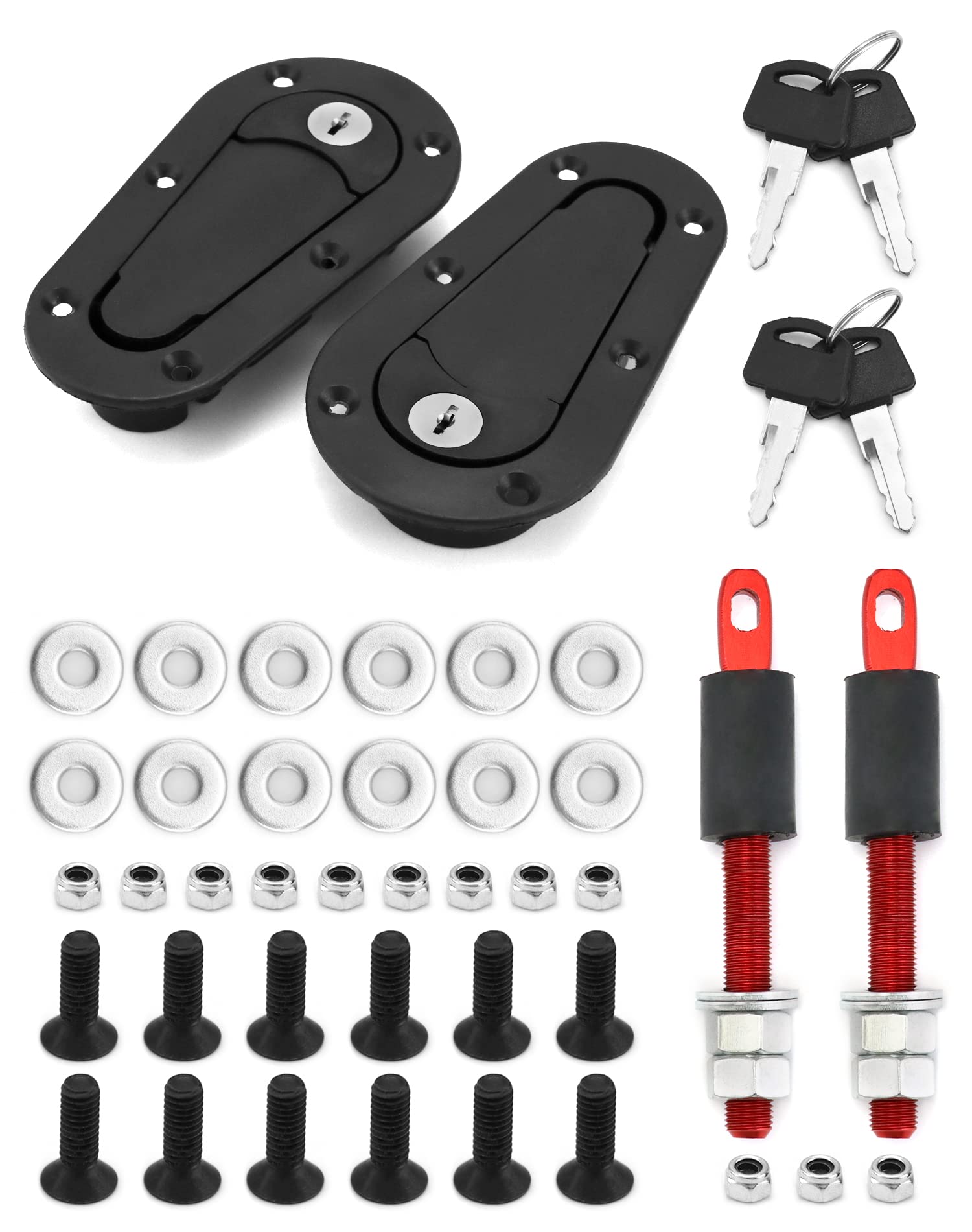 Mua QWORK Flush Hood Latch and Pin Kit, Universal Racing Car Hood Pin ...