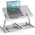 Amazon.com: Adjustable Laptop Stand for Bed, Potuopy Leather Laptop Bed ...
