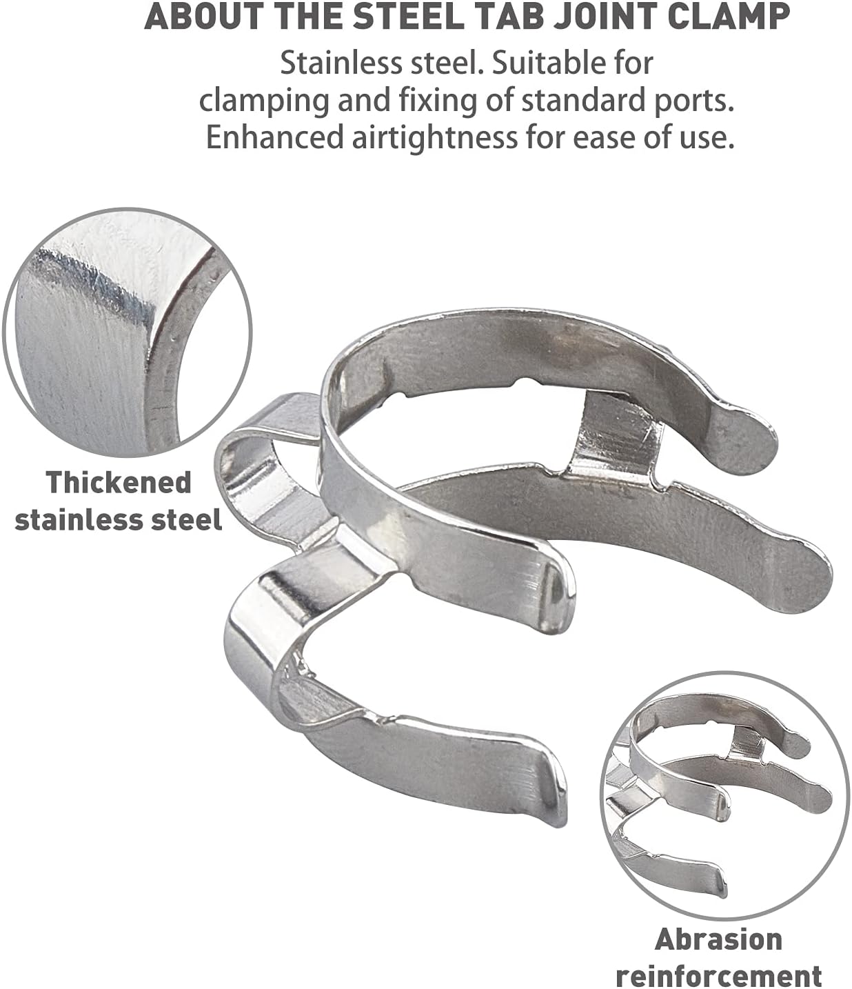 OLYCRAFT 6PCS Stainless Steel Keck Clip Metal Clip Keck Clamp Metal ...