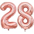 Amazon.com: 28 Balloon Number, 40 Inch Rose Gold Foil Balloons Giant Jumbo Helium Number 28 or ...