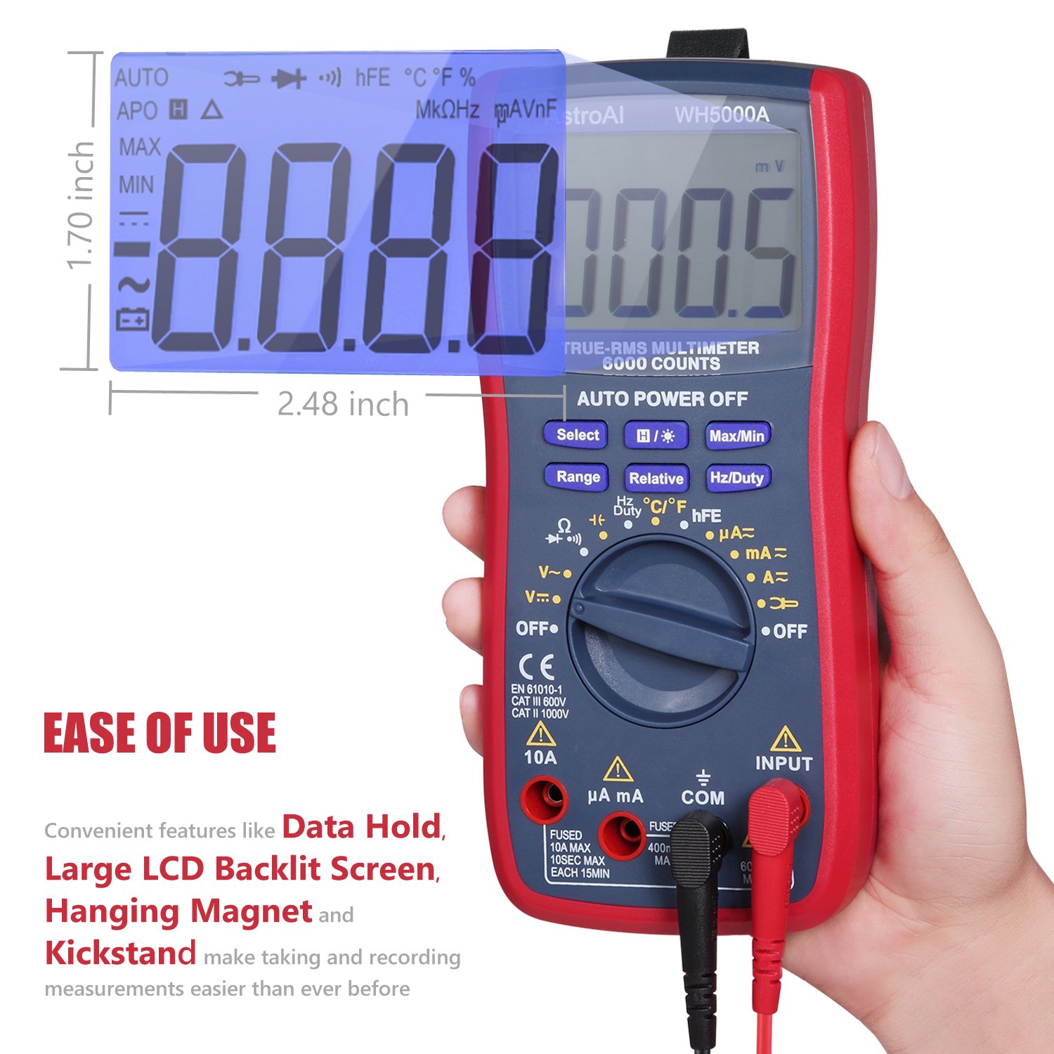 AstroAI Digital Multimeter, TRMS 6000 Counts