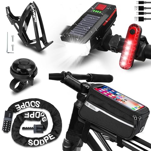 SODPE 6 Pack Bike Accessories Including Bicycle Light Front and Rear ...