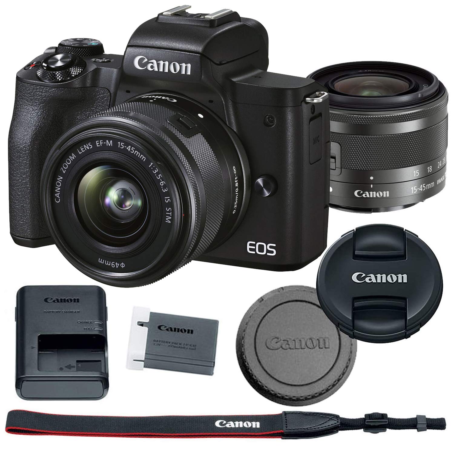 Mua Canon EOS M50 Mark II Mirrorless Digital Camera Bundle + 15-45mm Lens (Black) - 4728C006 ...
