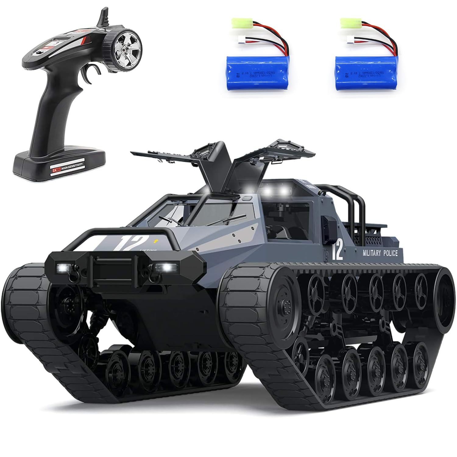 Mostop Remote Control Tank 1/12 Scale High Speed RC Tank 4WD Offroad RC Car 2.4Ghz Remote ...