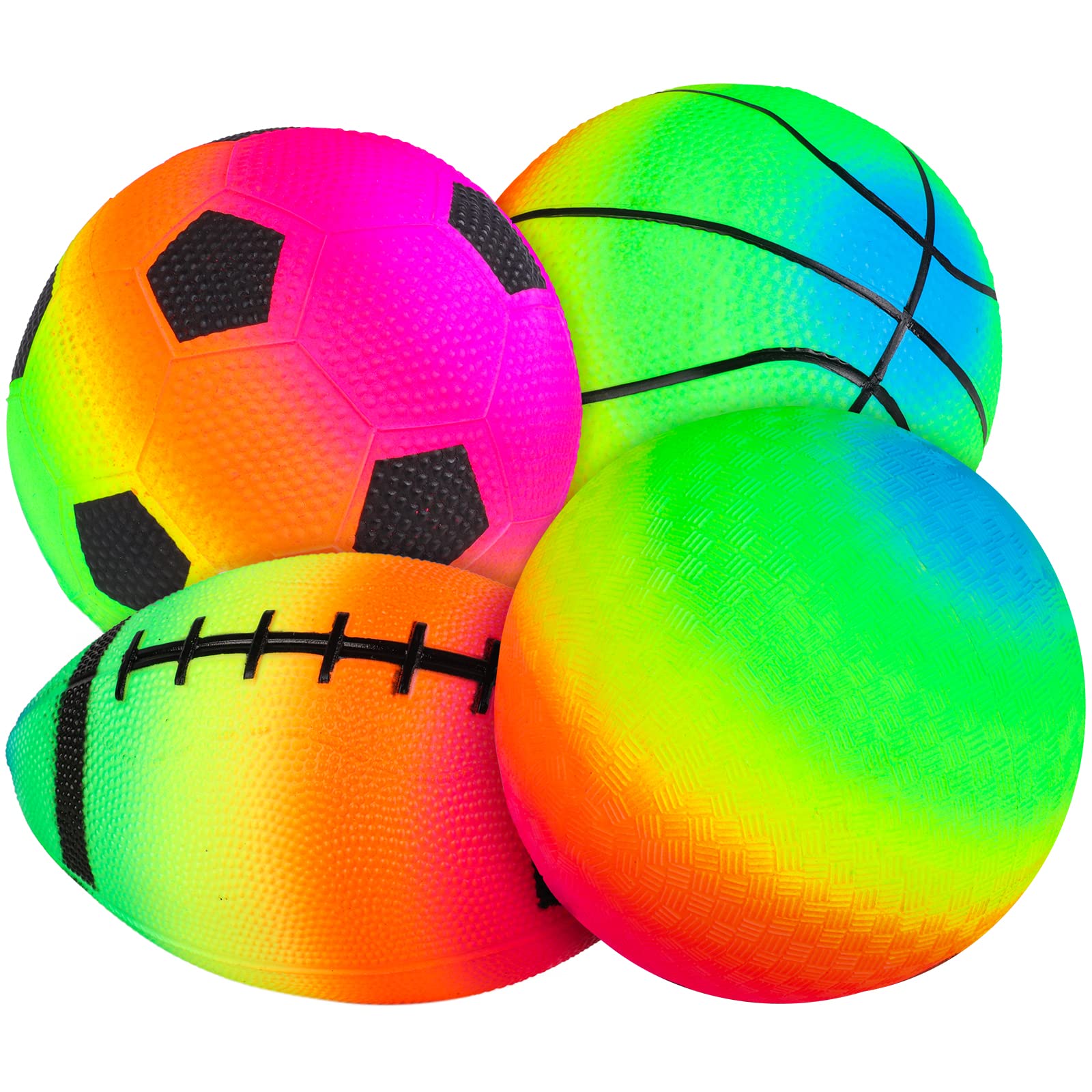 Mua Hxezoc 4 Pack Rainbow Sports Balls Set 6 Inch Inflatable Vinyl ...