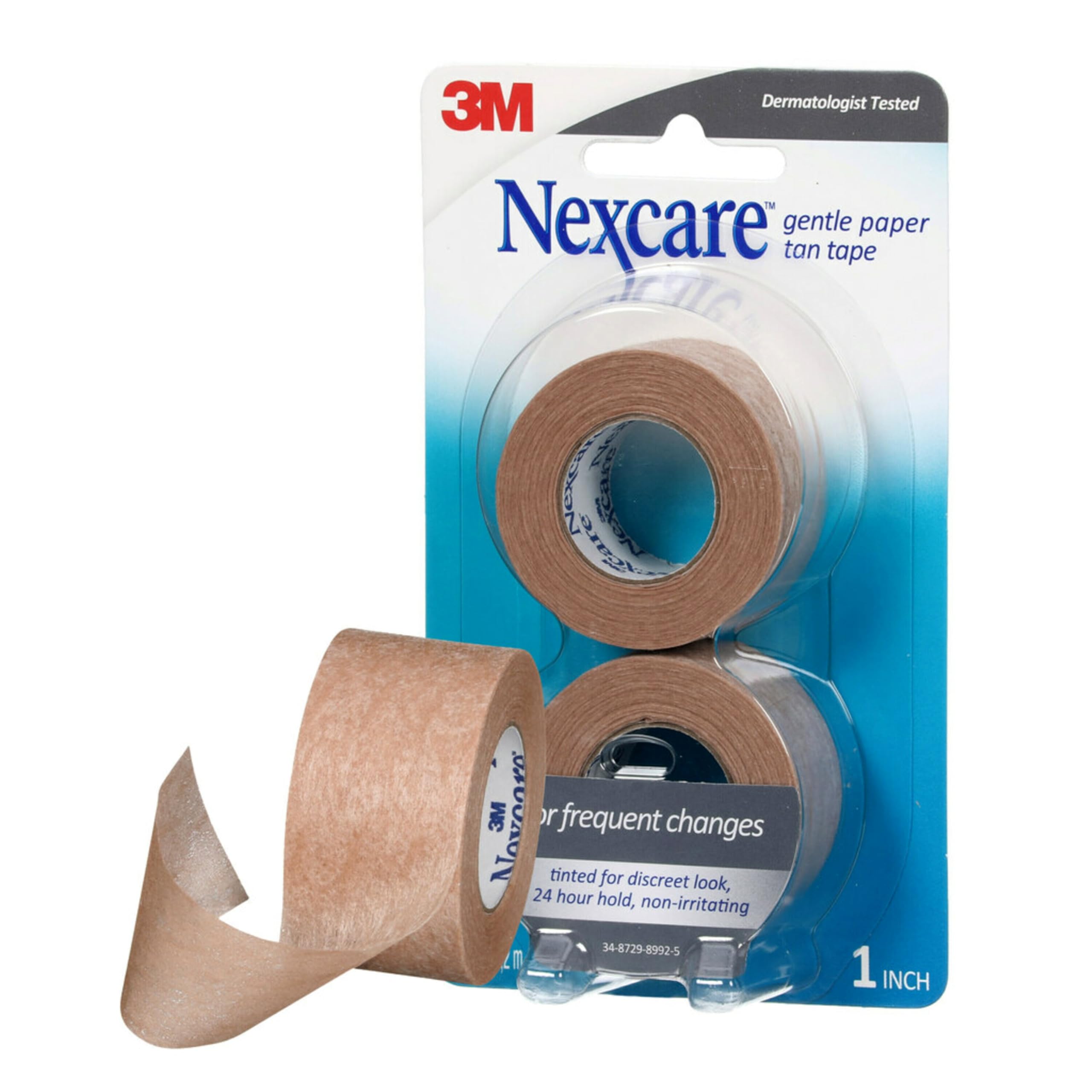 Nexcare Gentle Paper Tan Skin Tape, 1 in x 10 yd, Non-Irritating ...