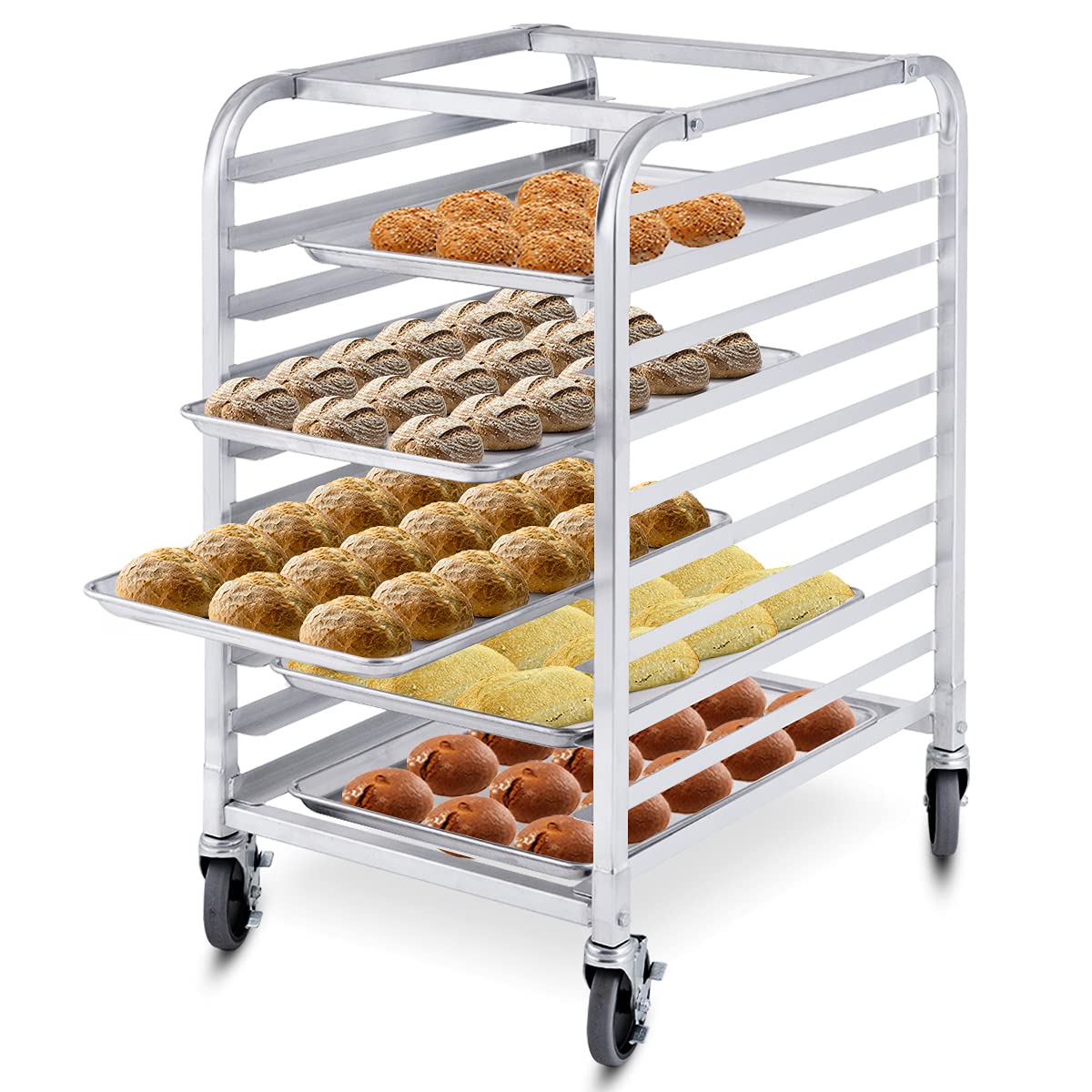Mua ReunionG 10 Tier Bun Pan Rack, Bakery Rack with 2 Lockable Wheels ...