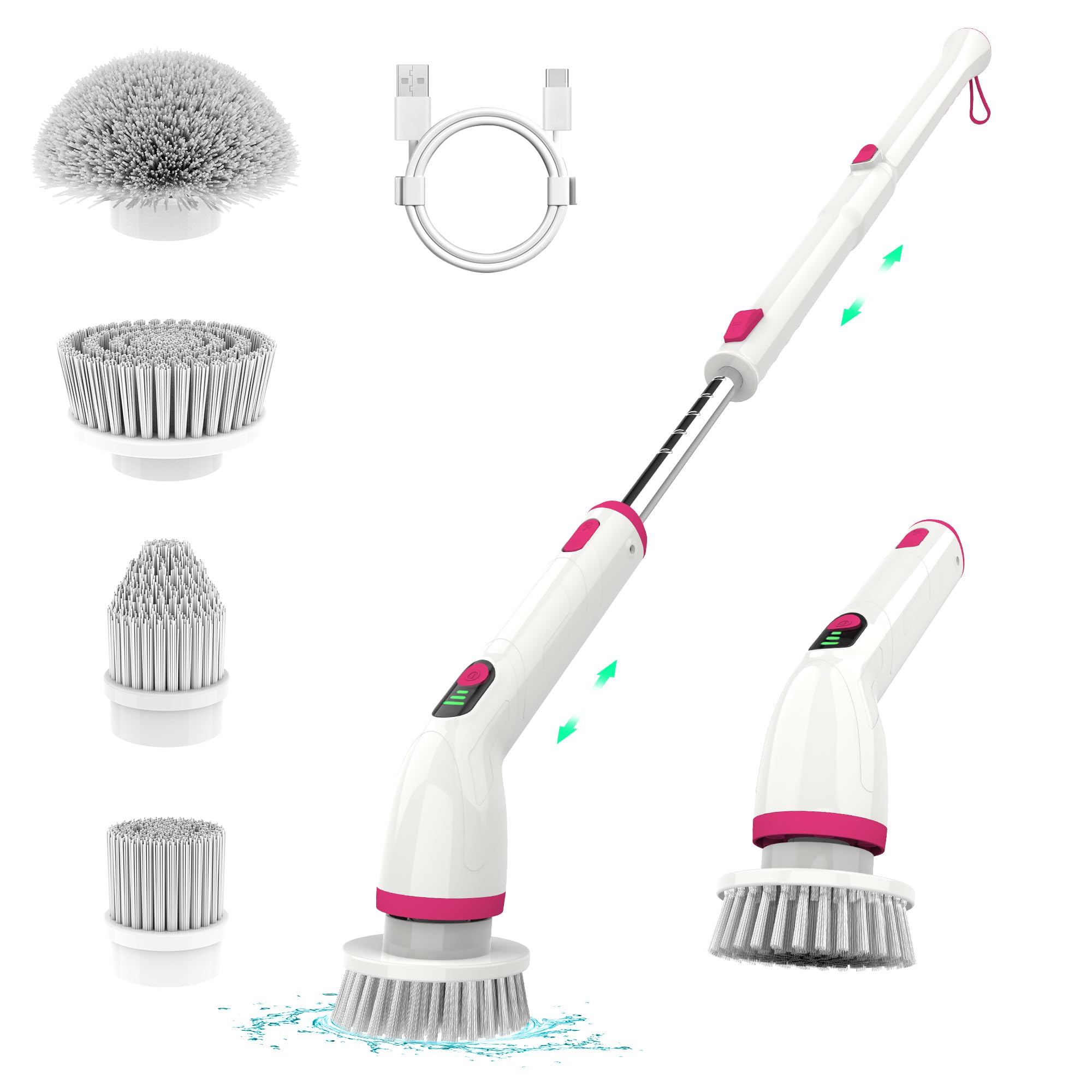 Keimi Pink Electric Spin Scrubber, 2024 New Full-Body IPX7 Waterproof ...