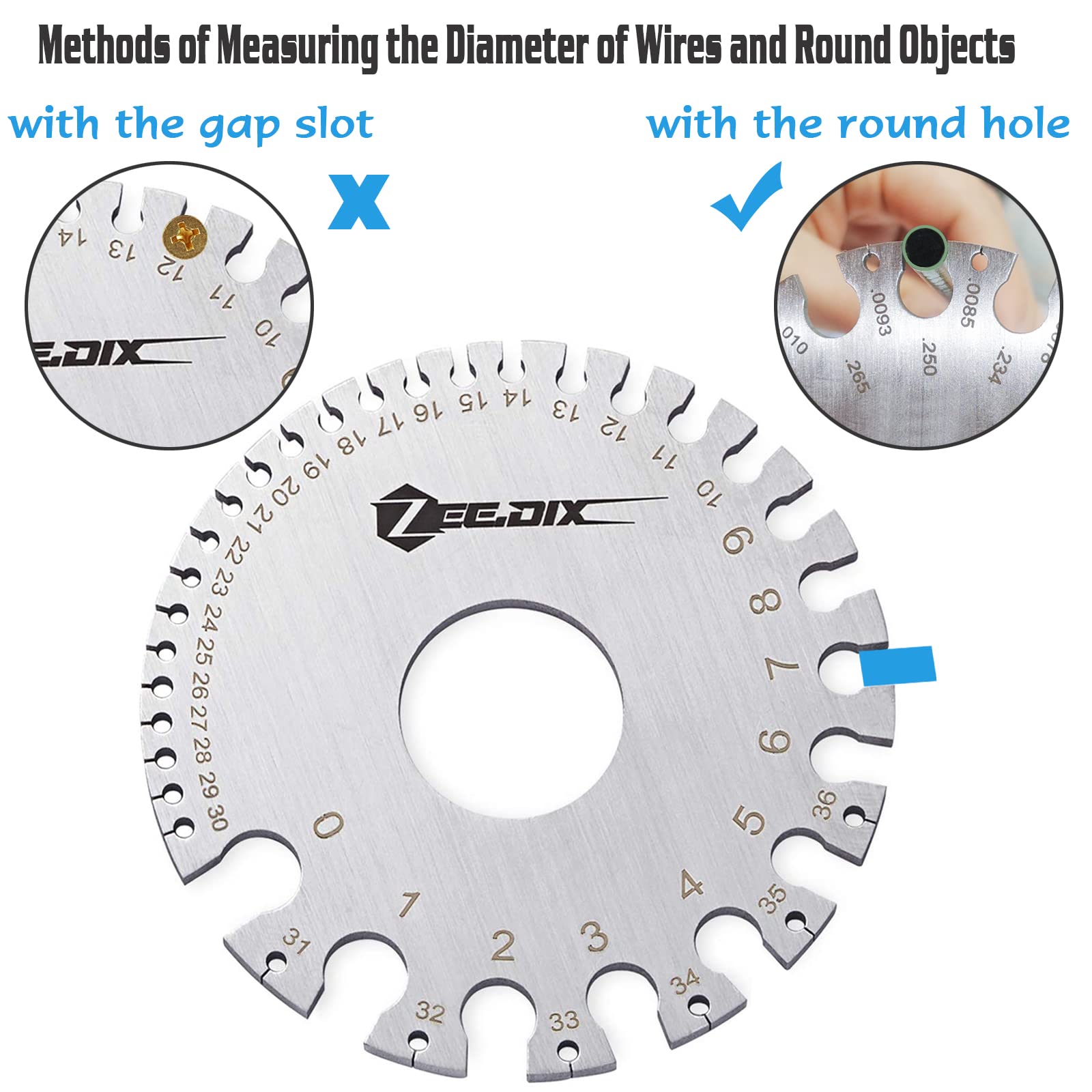 Mua ZeeDix Standard Dual-Sided Round Wire Cable Sheet Gage- Stainless ...