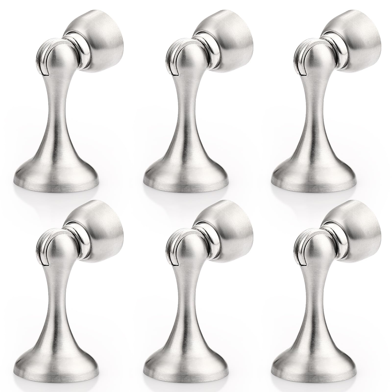 Probrico Brushed Nickel Magnetic Door Stoppers for Bottom of Door ...