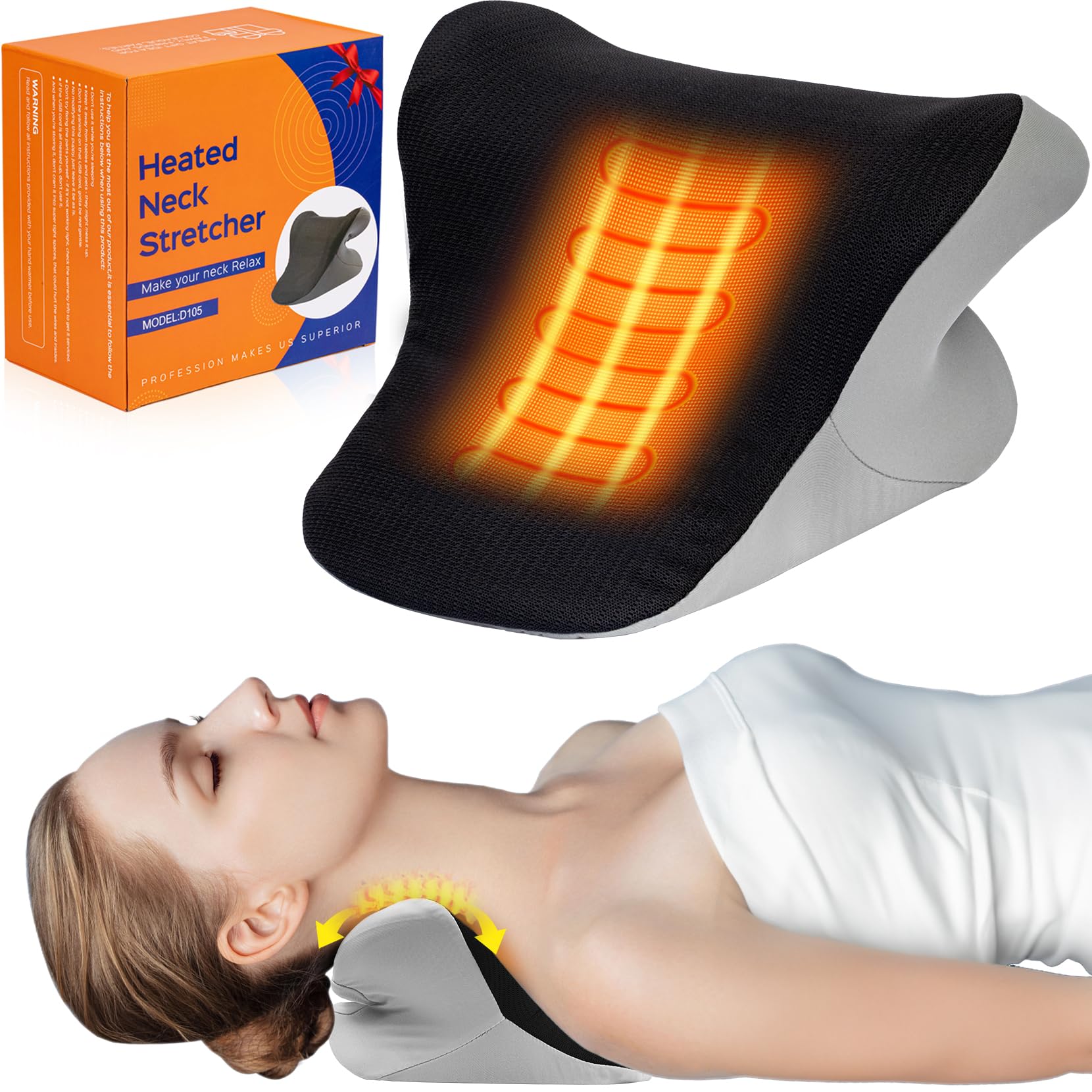 WOEHOL Heated Neck Stretcher for Pain Relief, Neck Shoulder Cervical ...