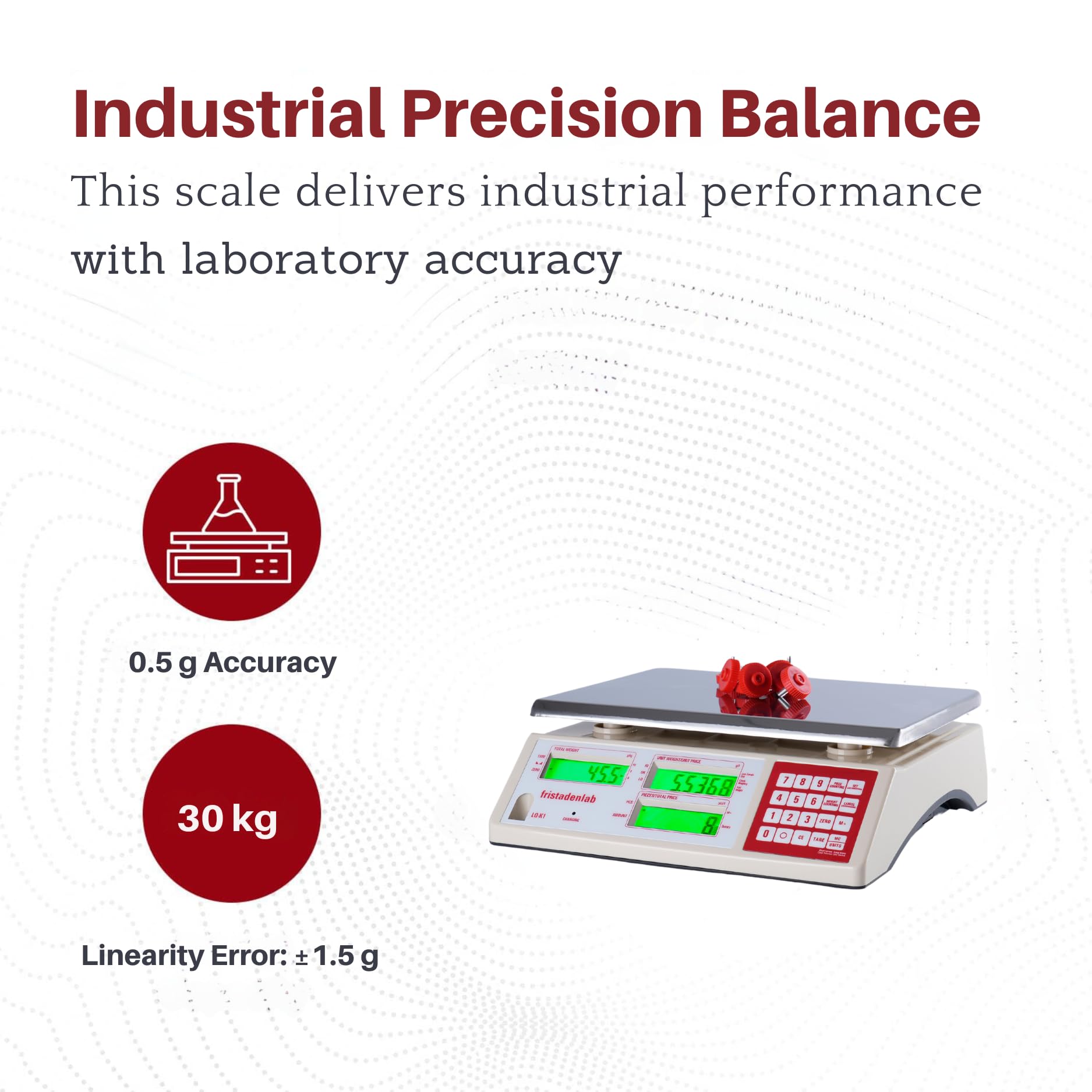 Fristaden Lab Counting Scale For Small Parts | High Capacity 30 Kg/66 ...