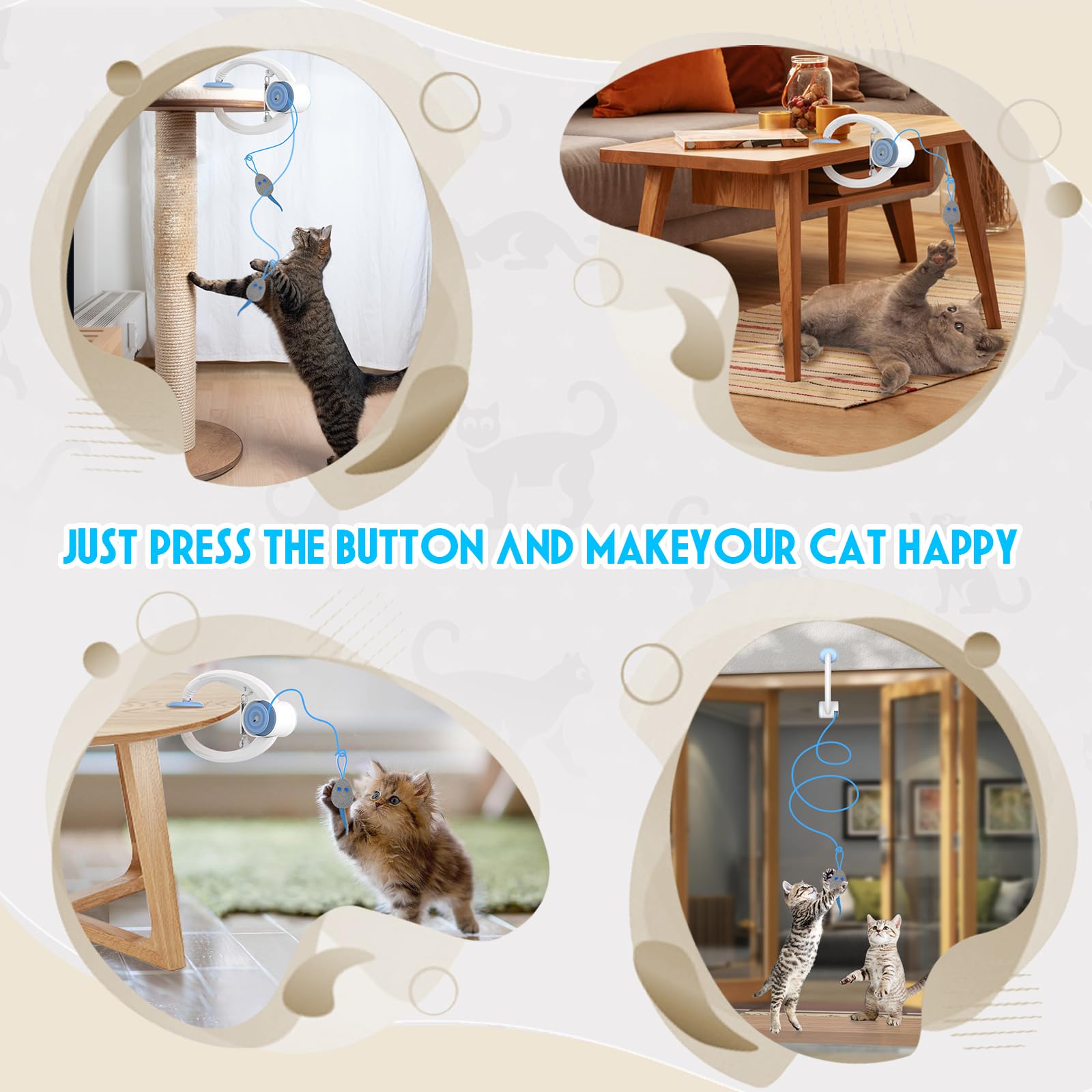 Mua Kezlume Cat Toy Interactive for Indoor Cats, Smart USB Rechargeable ...