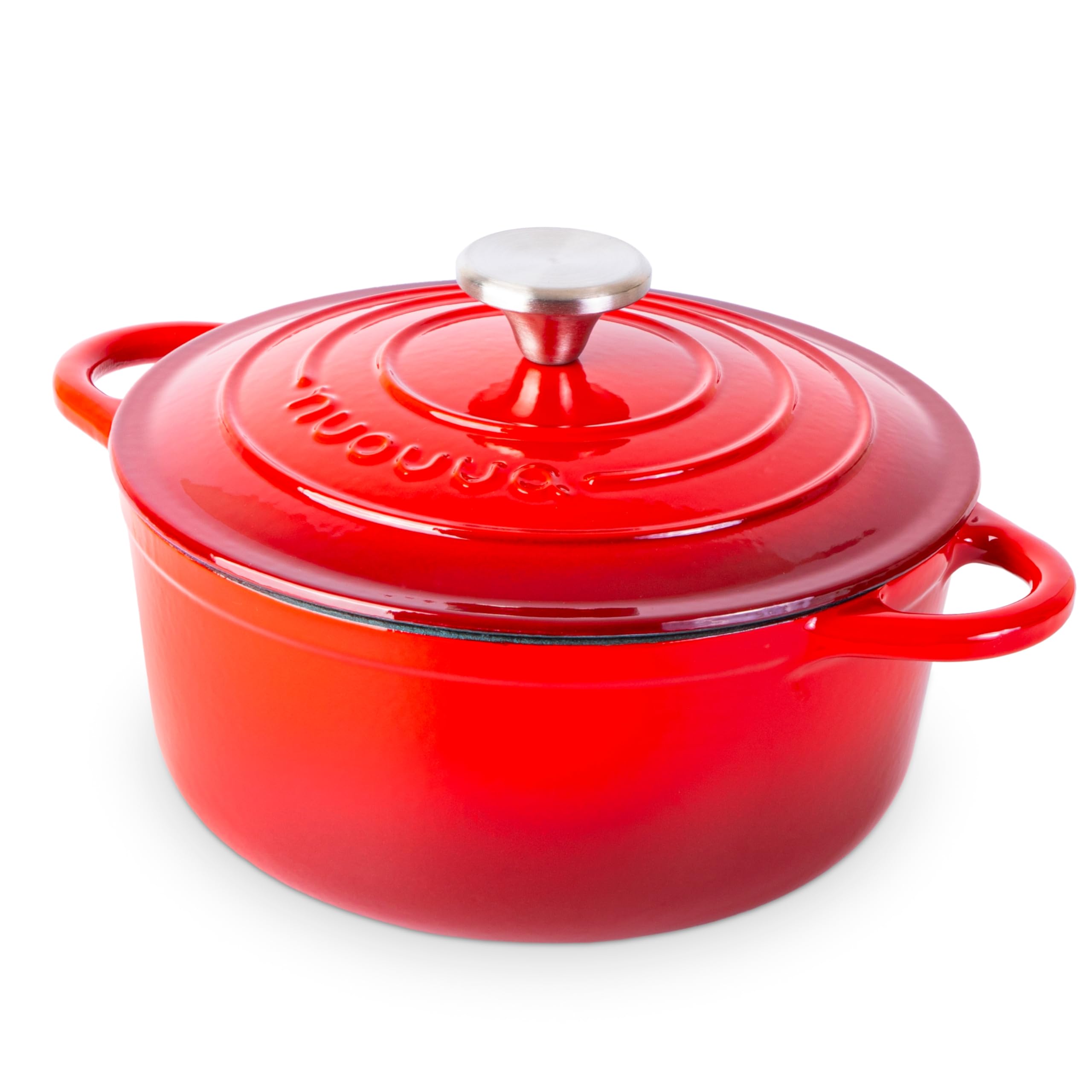 Cast Iron Dutch Oven with Lid – Non-Stick Ovenproof Enamelled Casserole ...