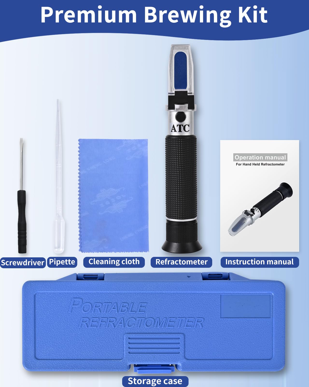 CIMALAB Brix Refractometer, Brix Meter Refractometer With ATC, Dual ...