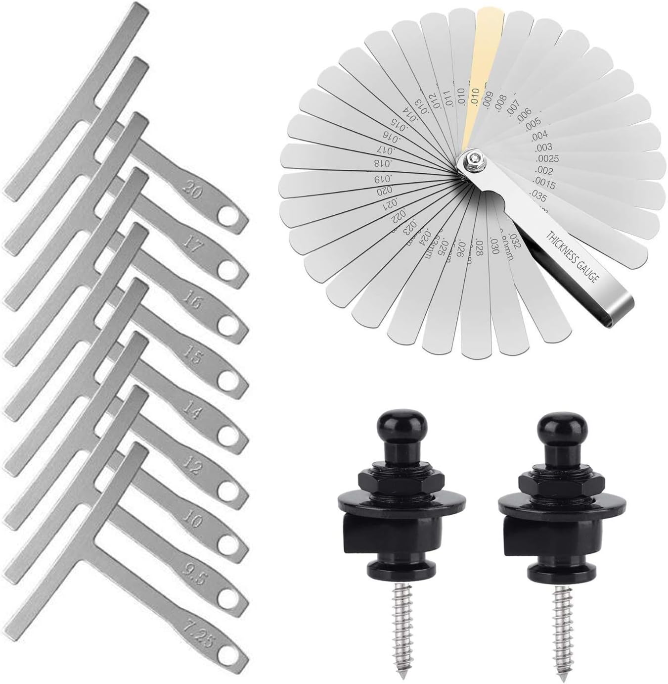 Guitar Luthier Tool Kit Includes 9 Understring Radius Gauge, Including ...