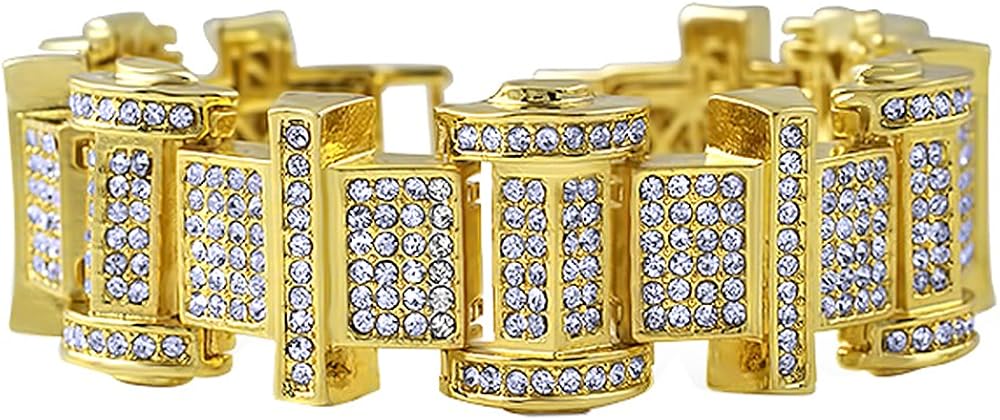 Amazon.com: Rappers Style Hip Hop Bracelet in Gold: Jewelry