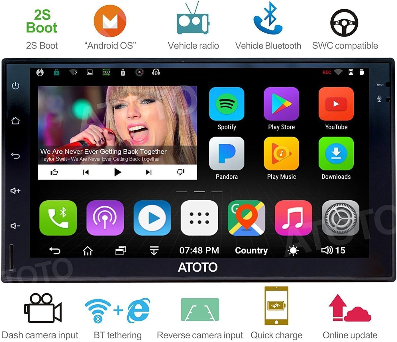 ATOTO DOUBLE DIN HEADUNIT (178 * 101(1G+16G-P)): Amazon.it: Elettronica