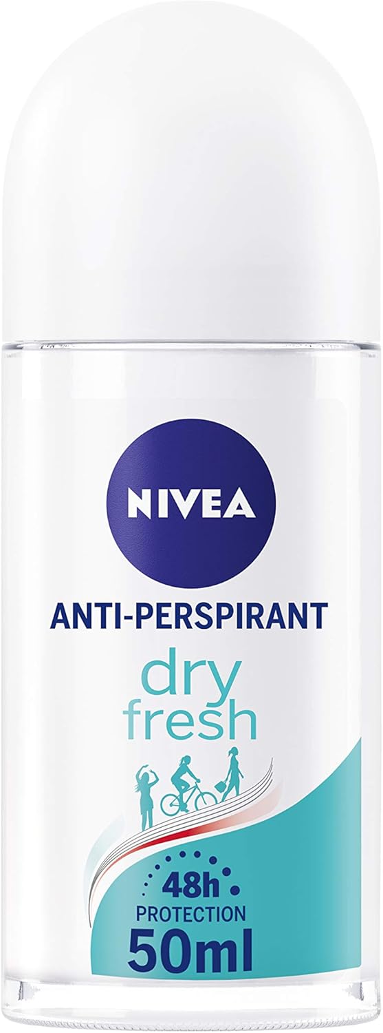 NIVEA Dry Fresh Anti-Perspirant Deodorant Roll On Pack of 6 (6 x 50ml), 48hr Deodorant for Women ...