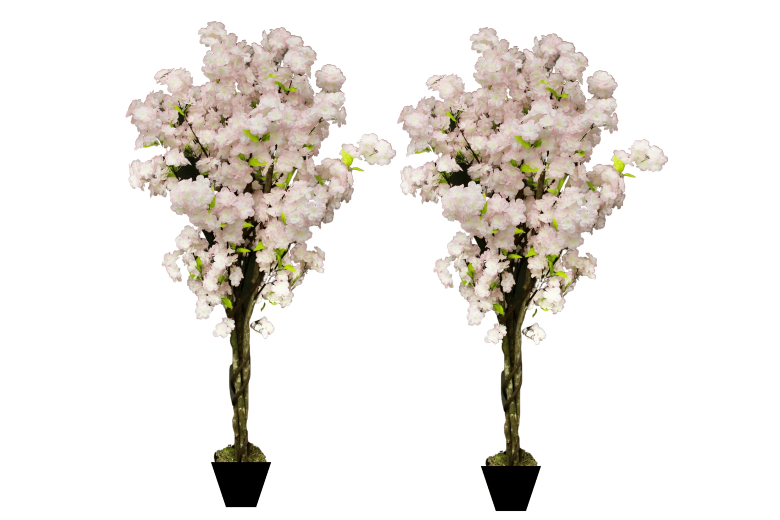 AMERIQUE Pair 5 Feet Blooming Artificial Cherry Tree with Flowers, with ...