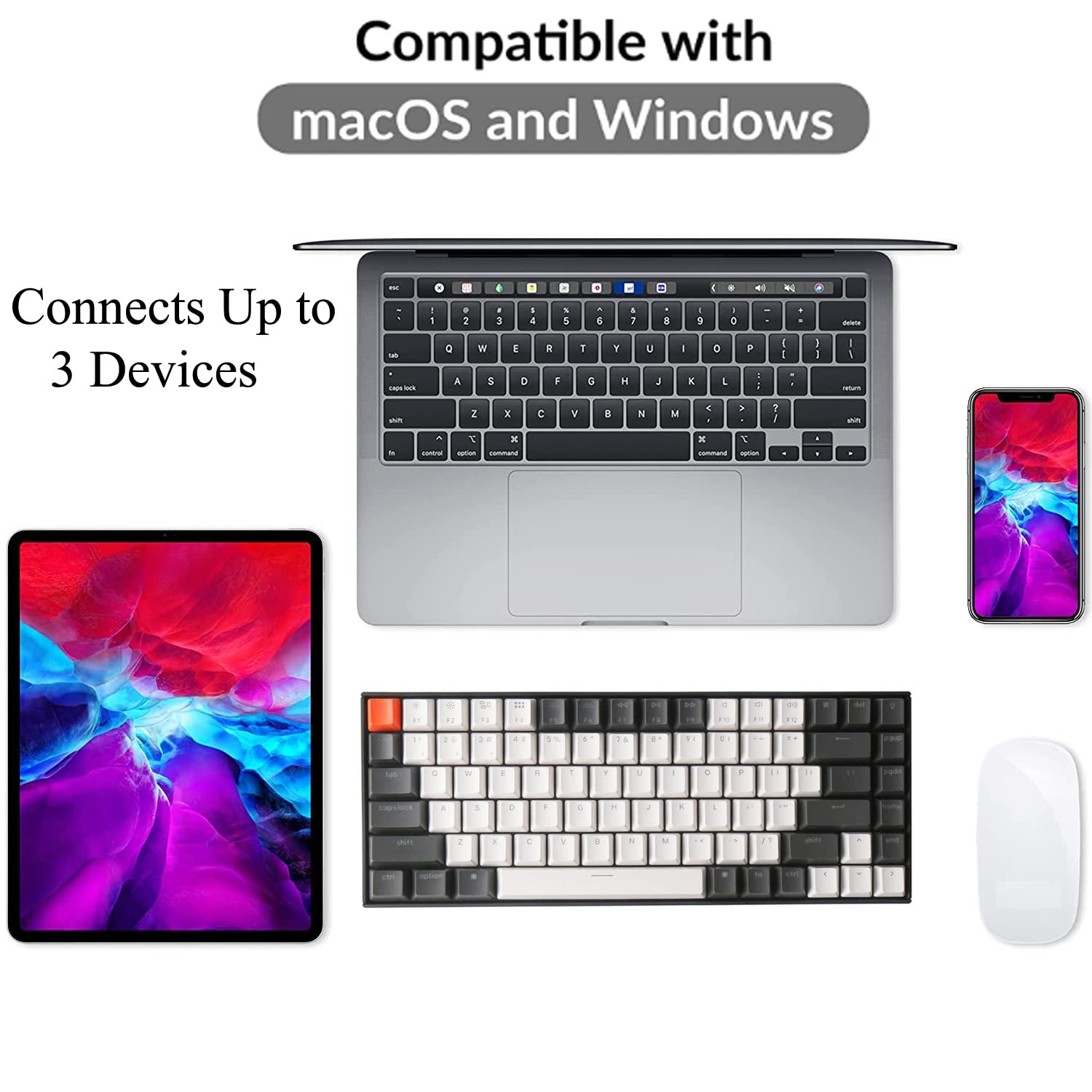 Mua Keychron K2 Version 2 Mechanical Keyboard Wireless/Wired, 75% Layout 84 Keys Bluetooth ...