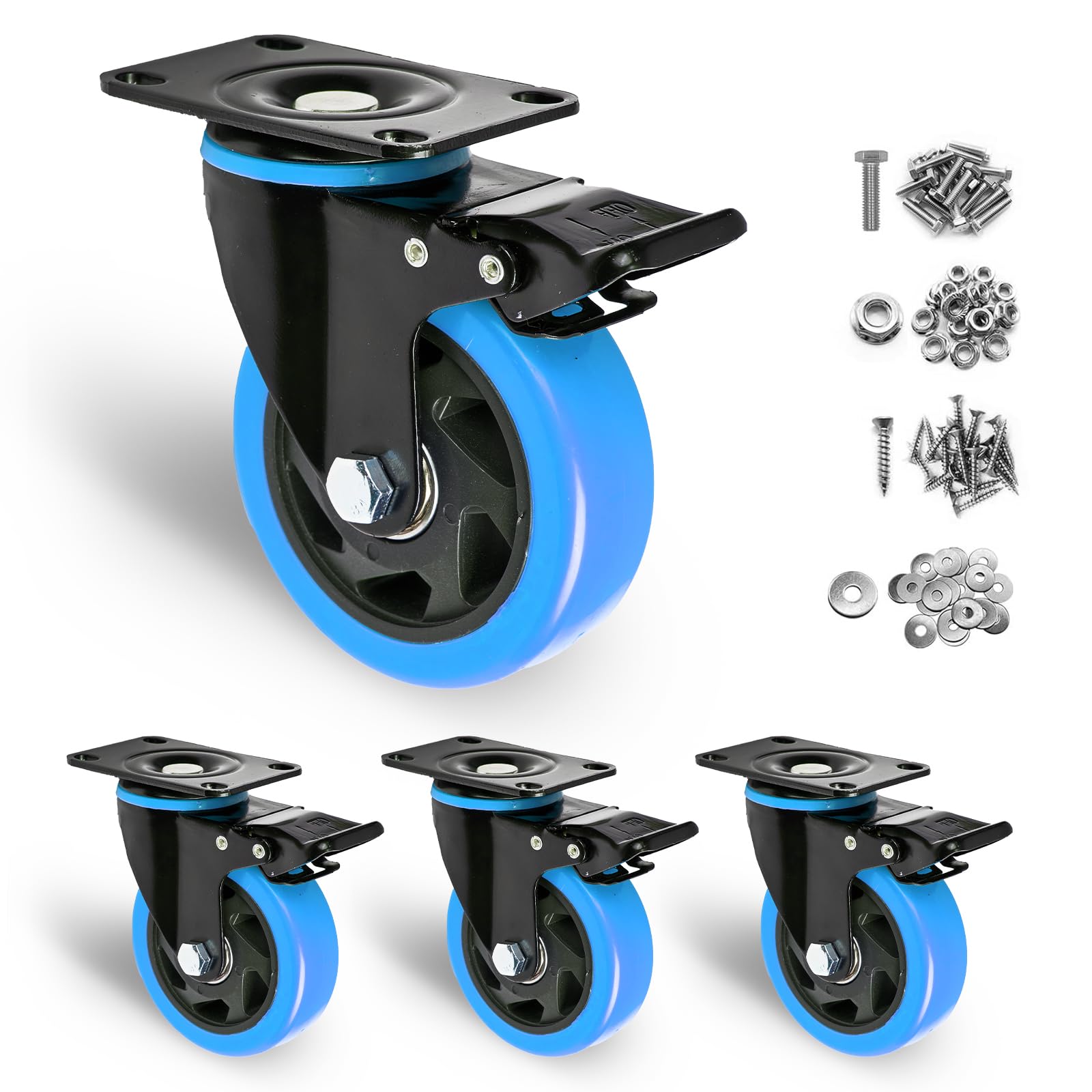 Viquery 2 Inch Heavy Duty Caster Wheels Set of 4, Swivel & Locking ...