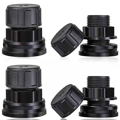 SKYFOOST 6 PCS 1 Inch PVC Bulkhead Fitting, Durable Threaded Water Tank ...