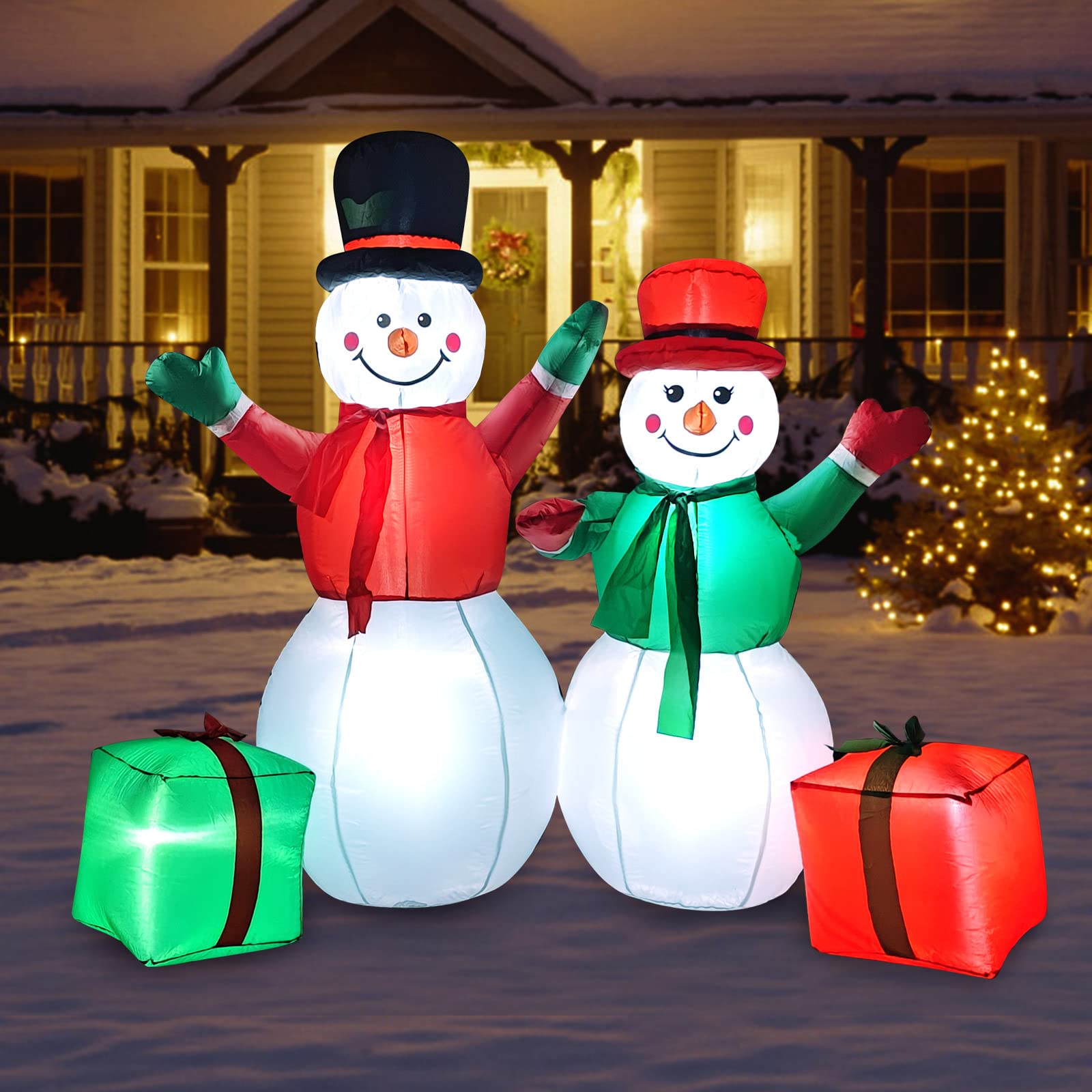Uekars 5 ft Christmas Inflatable Snowman,Christmas Decorations ...