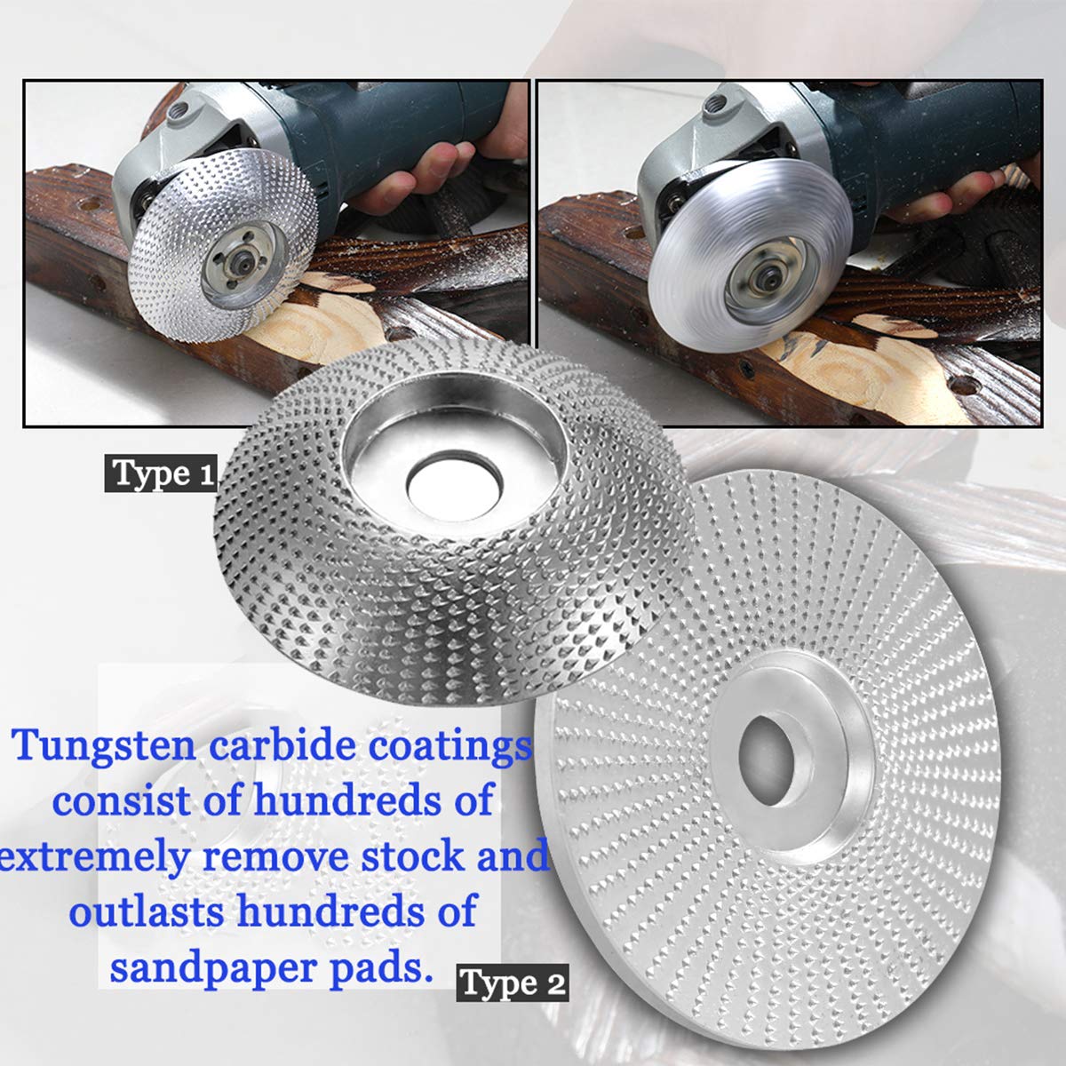 SANON Wood Carving Shaping Disc, Wood Grinding Wheel Angle Grinder Disc ...