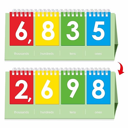 SpriteGru Freestanding Place Value Flip Chart, Double Side with Whole ...