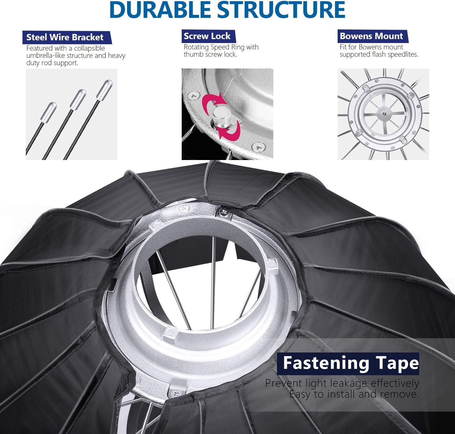 ART DNA Deep Parabolic Softbox, 48 inches/120cm, Quick-Setup, Bowens ...