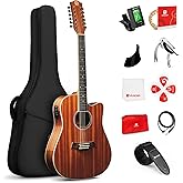 Amazon.com: Vangoa 12 String Guitar Acoustic Electric, Upgraded Guitar ...