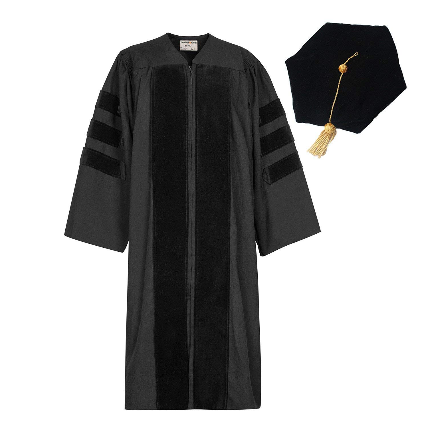 Buy GraduationMall Classic Doctoral Graduation Gown Tam Set Online at ...