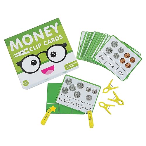 Fun Express Self-Checking Laminated Money Clip Cards for Kids 5" x 4 ...