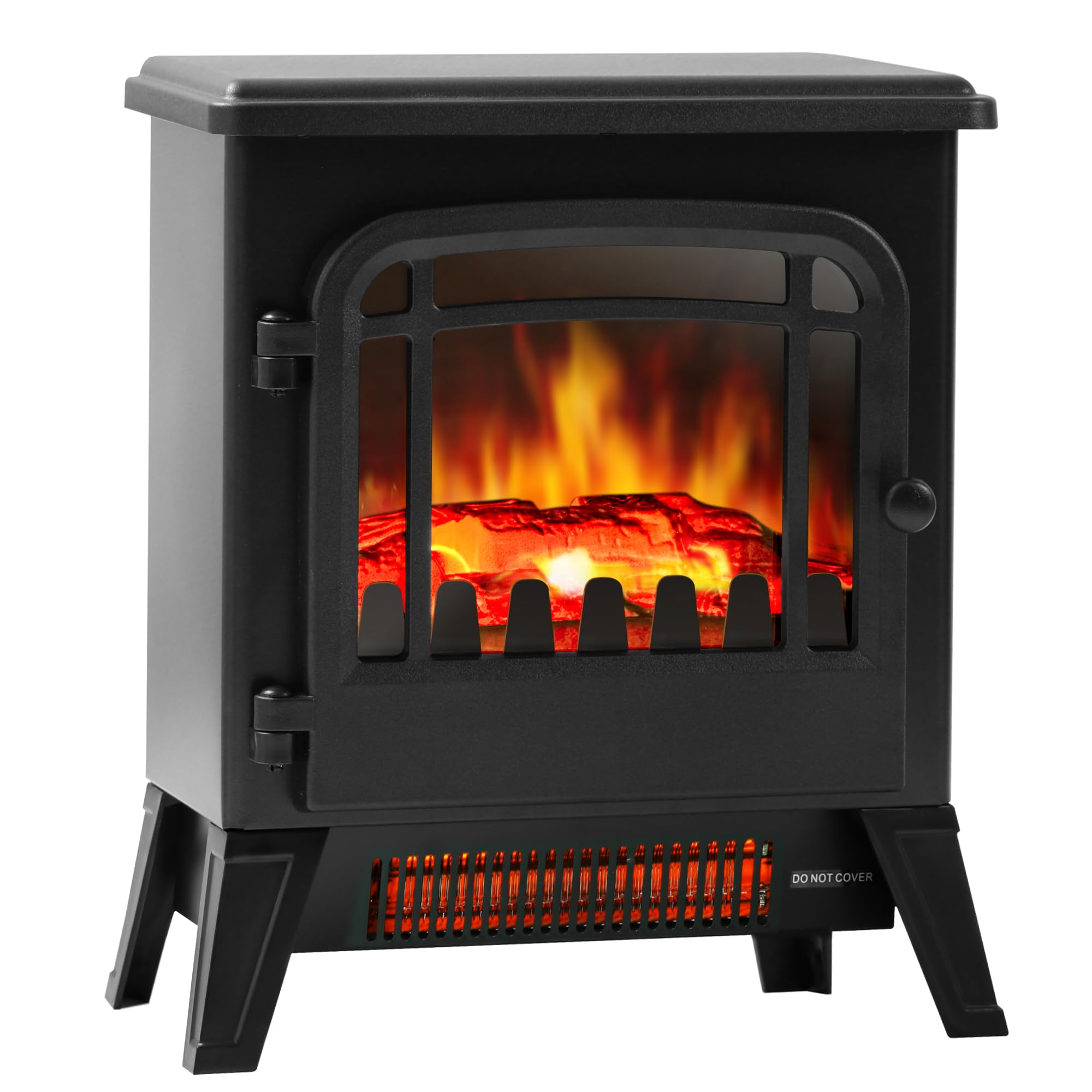 17" Freestanding Electric Fireplace Heater - Infrared Heater with LED ...