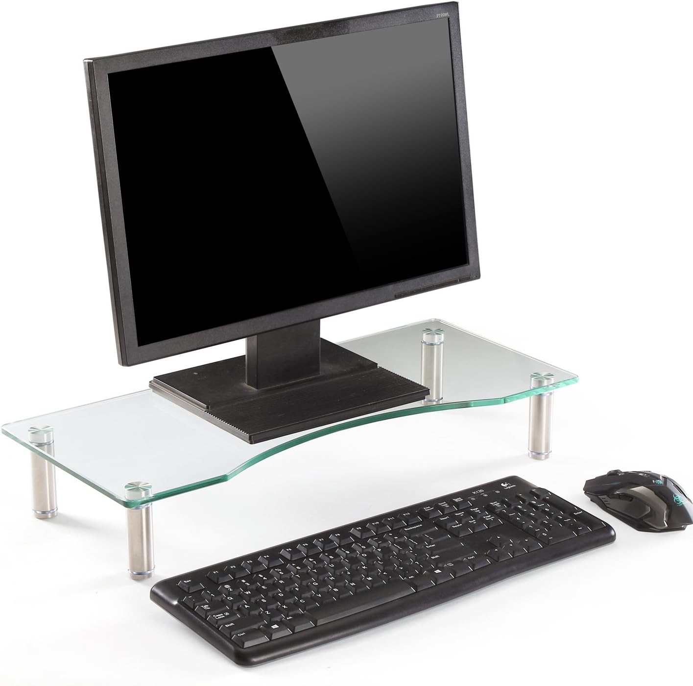 Ttap Clear Glass Monitor Stand/Laptop & Computer TV Screen Riser/Height ...