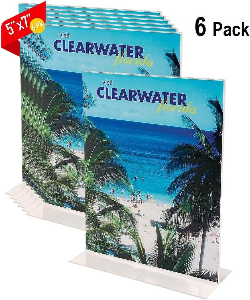 Amazon.com : 1InTheOffice Acrylic Sign Holder 5x7, Vertical Plastic ...