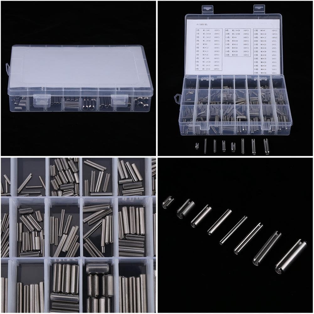 Akozon Spring Pin 280Pcs Stainless Steel Split Spring Dowel Tension ...