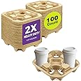 Amazon.com: [100 Count] Heavy-Weight 4 Cup Drink Carriers Cardboard for ...
