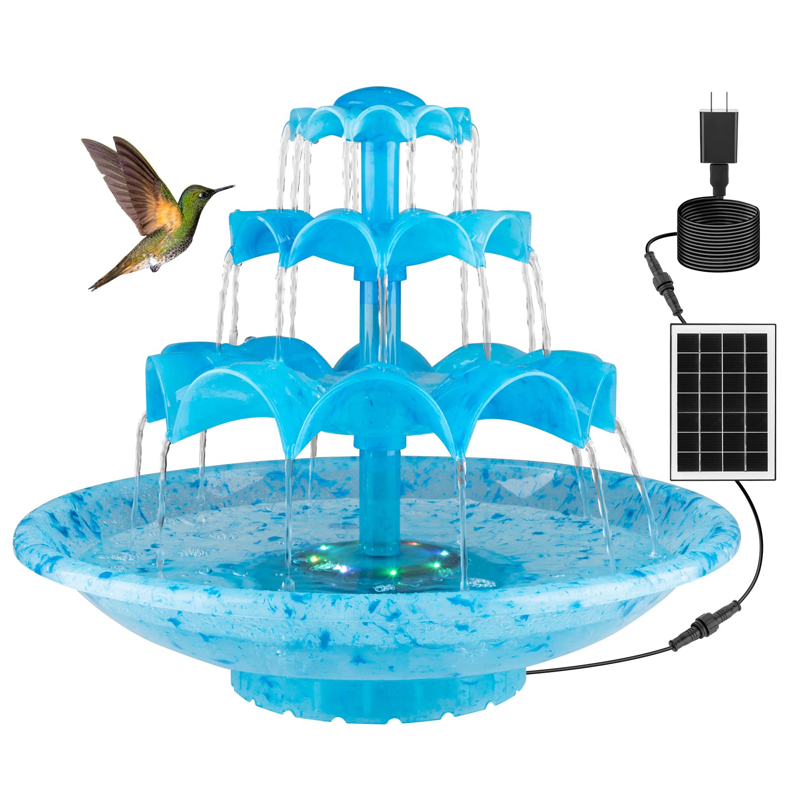 Mua Mademax 3 Tier DIY Solar Fountain with 24-Hours Working and Lights ...