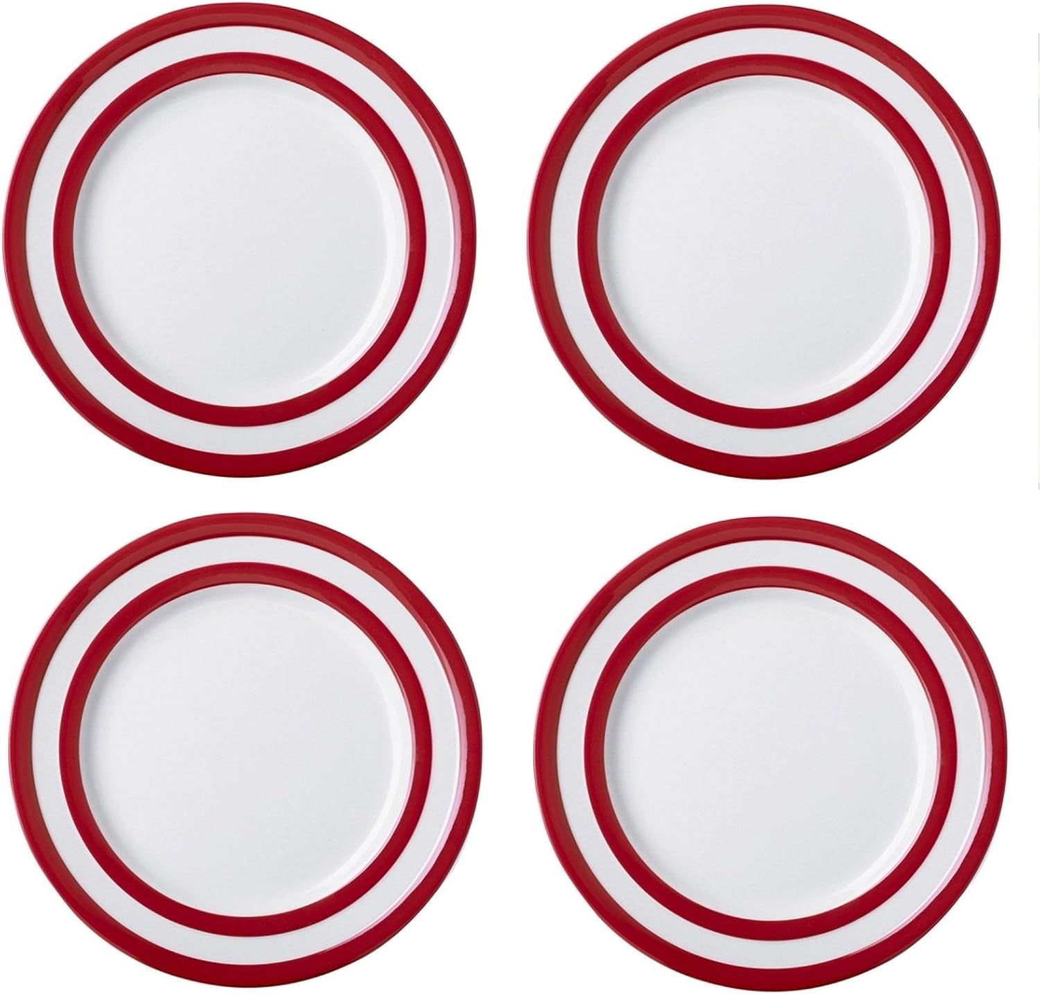 Cornishware Red and White Stripe Set of 4 Side Plates 18cm: Amazon.co ...