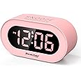 Amazon.com: REACHER Pink Girls Alarm Clock for Kids Bedroom, Dimmable ...