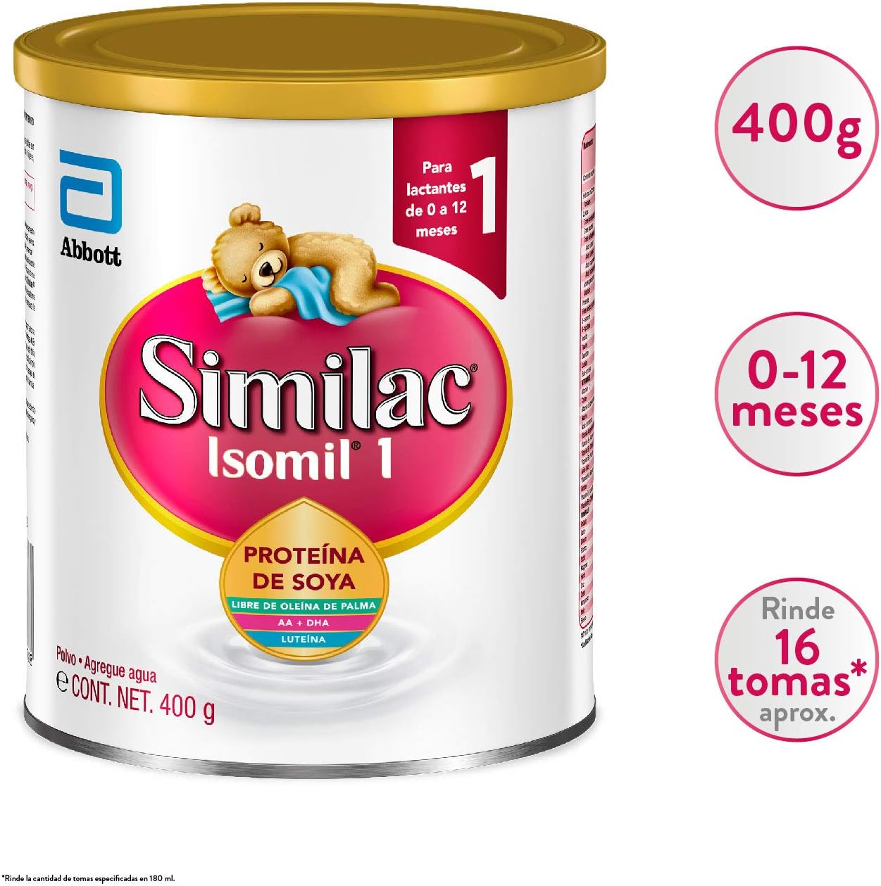 Isomil | Etapa 1 Fórmula Infantil con Base de Proteína de Soya para ...