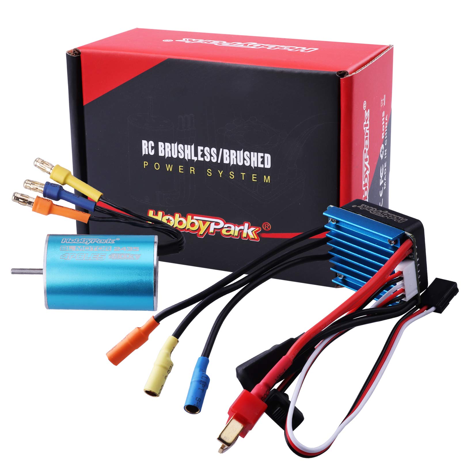 HobbyPark 2435 4800KV Brushless Motor and ESC Combo 25A Electric Speed ...