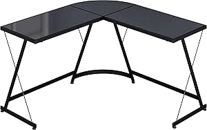 Amazon.com: L-Shape Corner Desk Computer Gaming Desk Table, Black ...