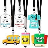 Amazon.com: Sabary 6 Sets Hall Pass Lanyards and School Passes Set ...